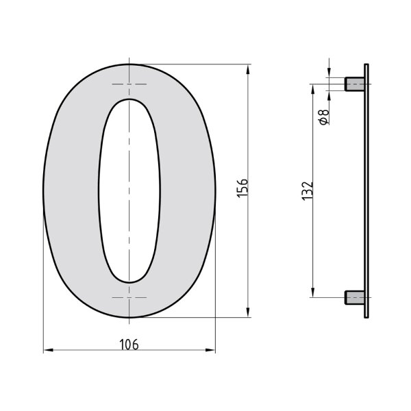 stainless steel house number 0