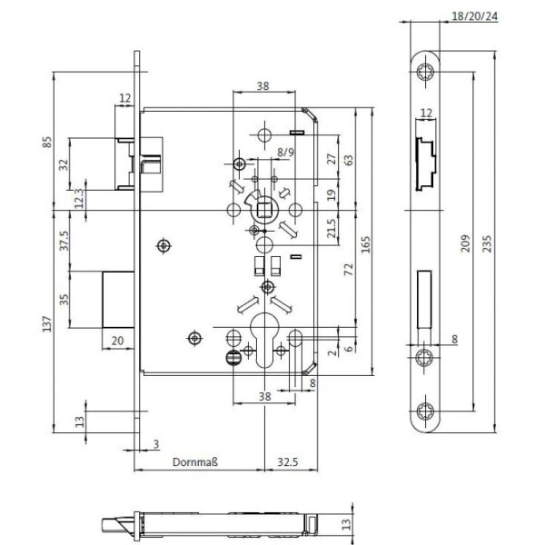 Einsteckschlösser für Zimmertüren und Haustüren