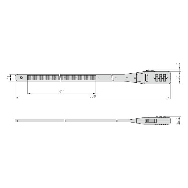 Kabelbinder Schloss abschließbar KBS 50 schwarz