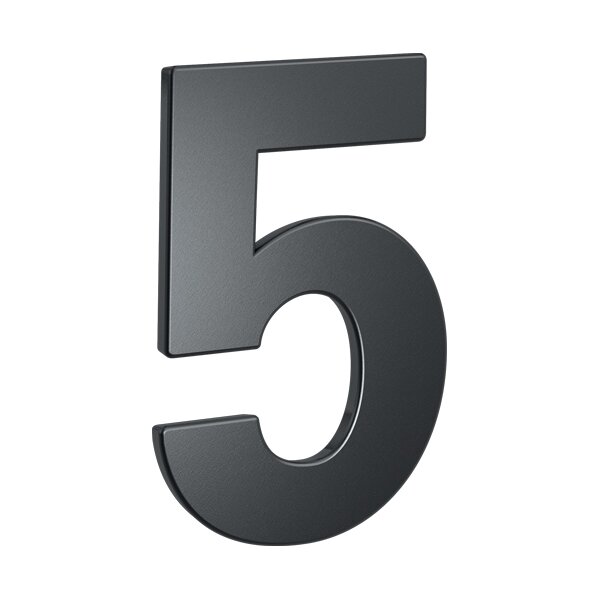 Steel house number in anthracite No.5