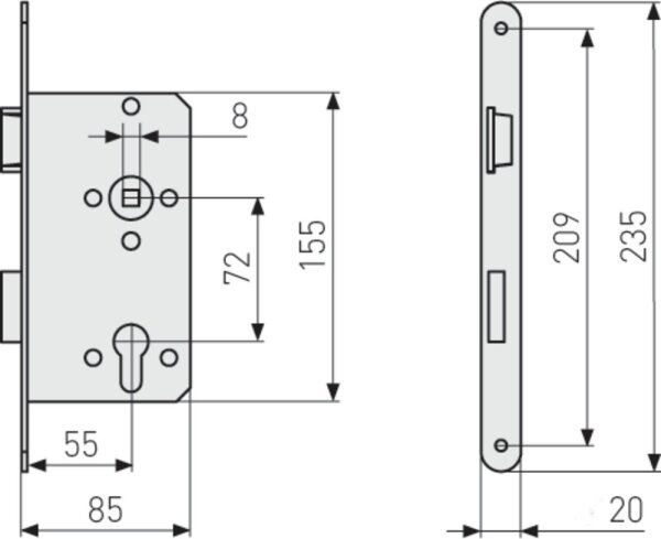 Einsteckschlösser für Zimmertüren und Haustüren