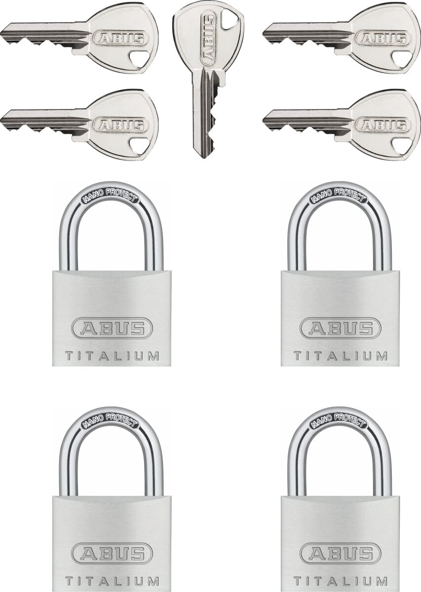 ABUS Padlock 64TI/40 QUADS 4-Piece Set